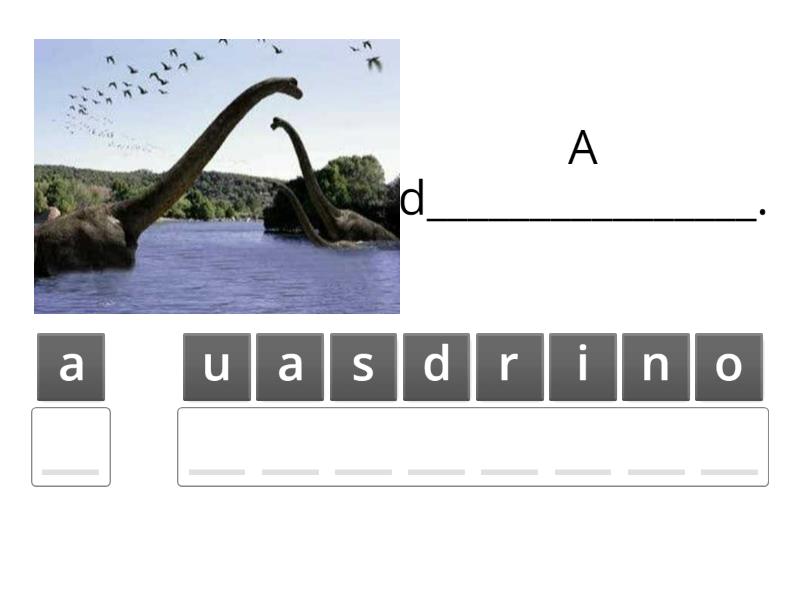 Dinosaurs vocabulary. Unmix the letters. - Anagram