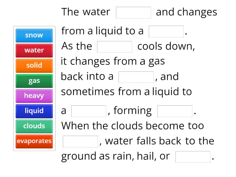 The Water Cycle - Complete the sentence