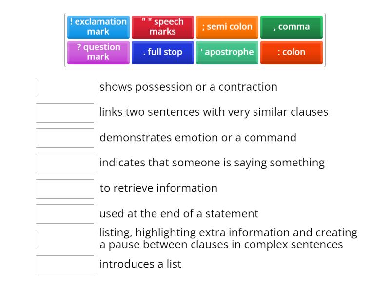 Punctuation Sorter - Match up