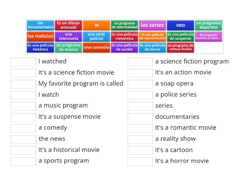 Cinema and TV - Y8 - Match up