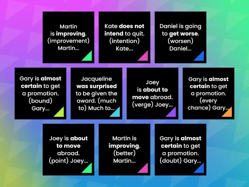 Paraphrasing. Exercise 5. - Flip tiles