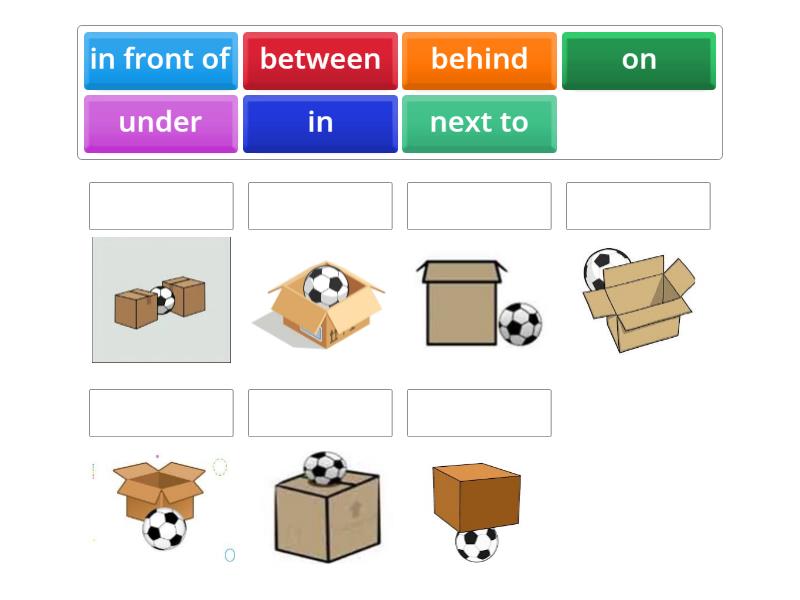 Prepositions of place matching game - Match up
