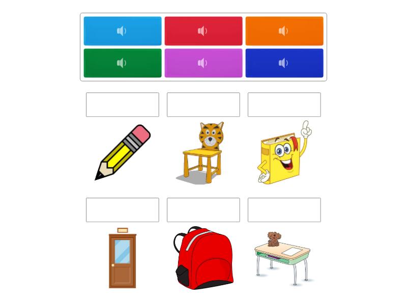 LISTEN AND CHOOSE- SCHOOL OBJECTS - Match up