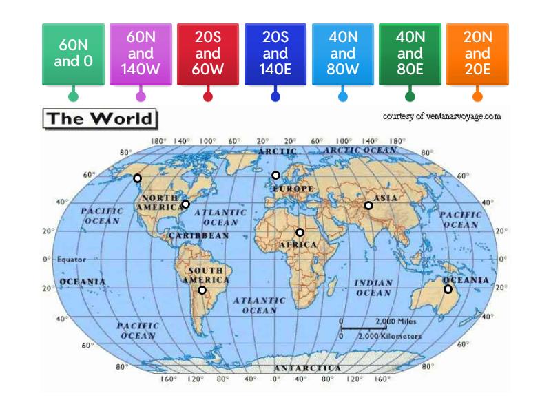 Longitude and Latitude - Labelled diagram