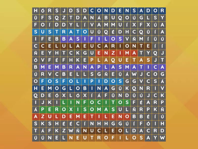 teoria celular - Sopa de letras