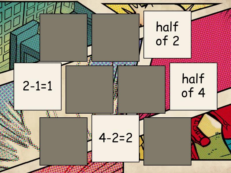 Match the half and number sentence - Matching pairs