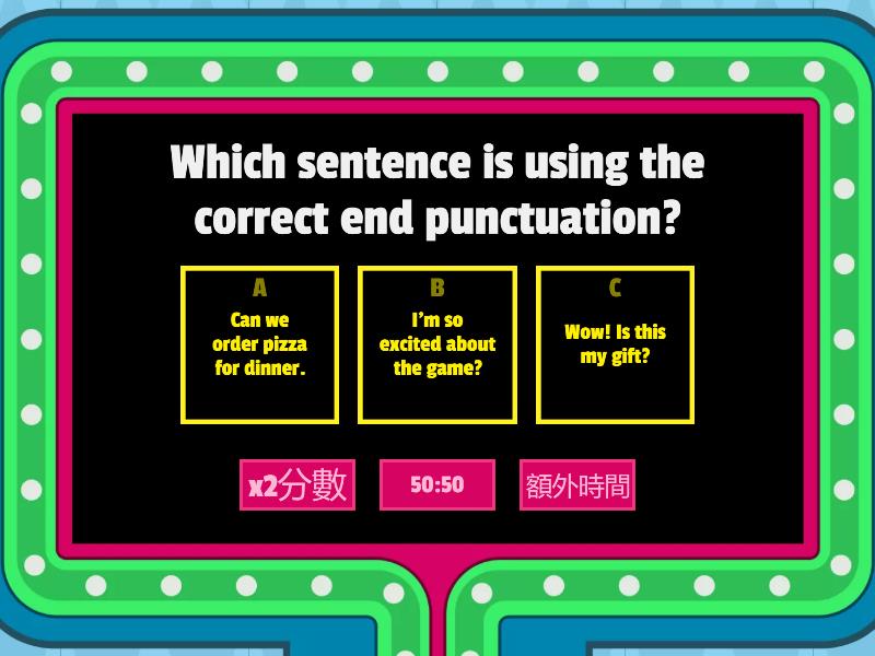 0913 Grammar challenge - Gameshow quiz