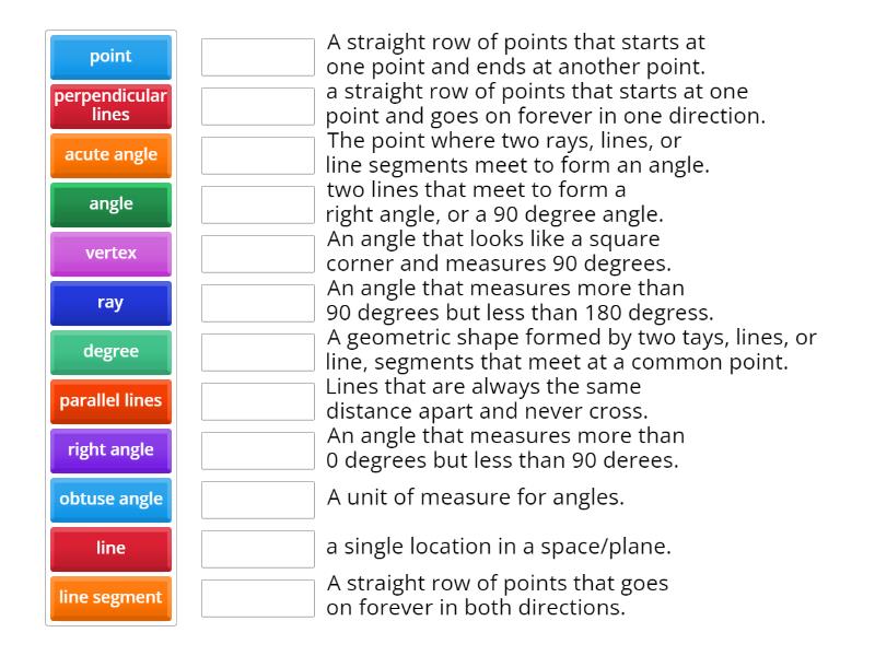 Math Vocabulary - Match up