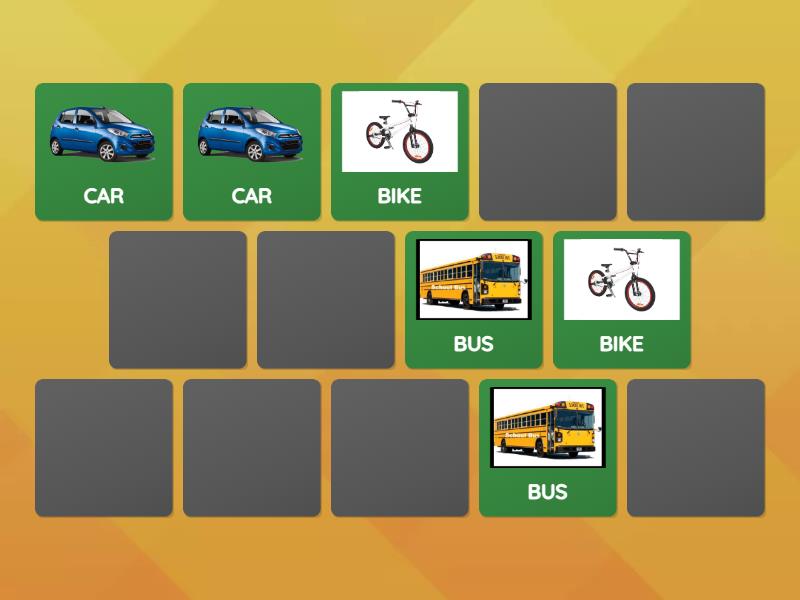 memory game - TRANSPORTATION - Combine os pares