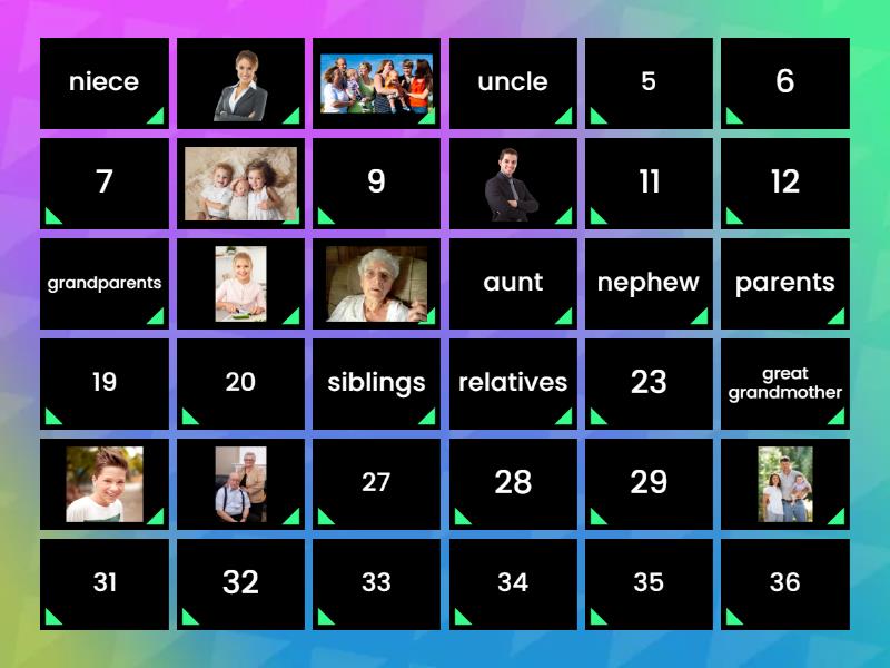 Family members - memory game - Matching pairs