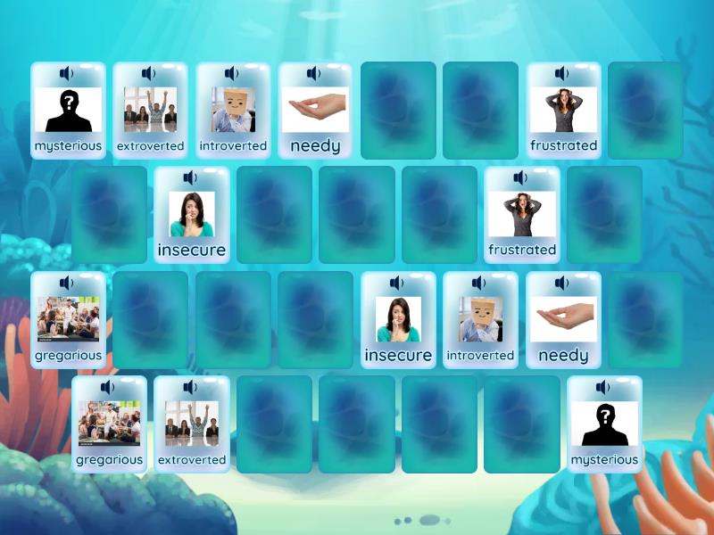 Personality adjectives - Matching pairs