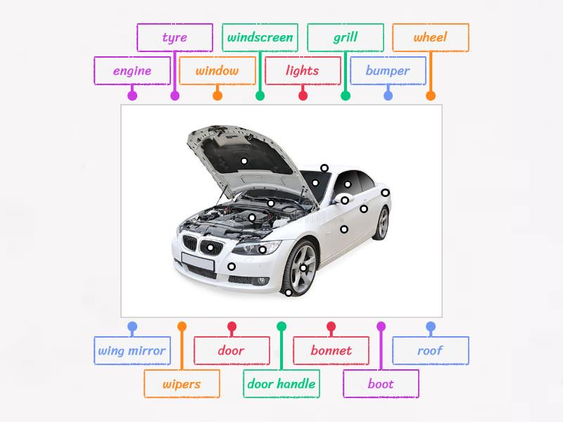Car anatomy - Labelled diagram