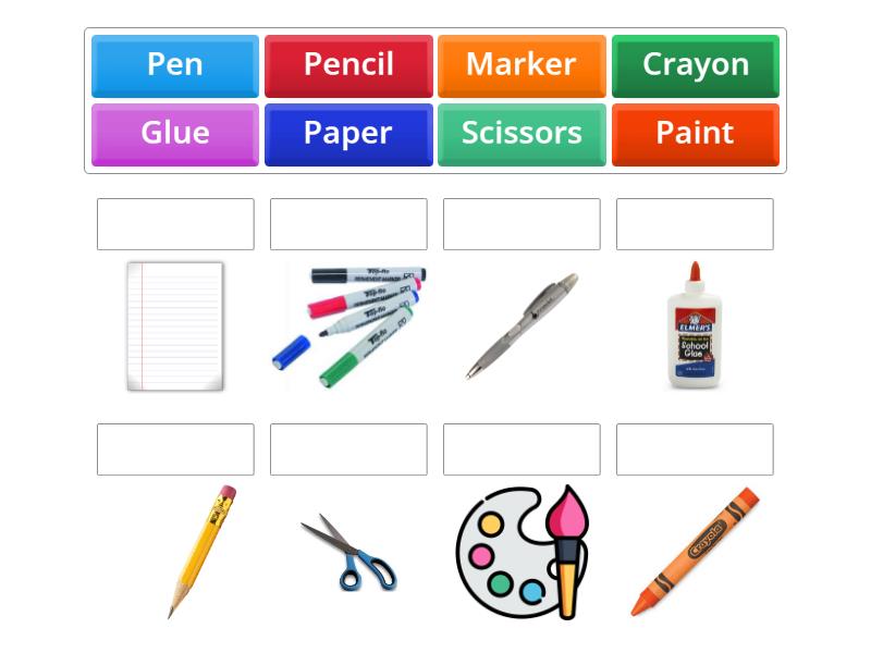 School supplies - Match up