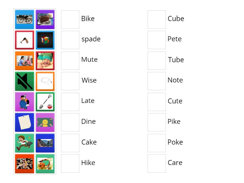 long vowels words - Match up