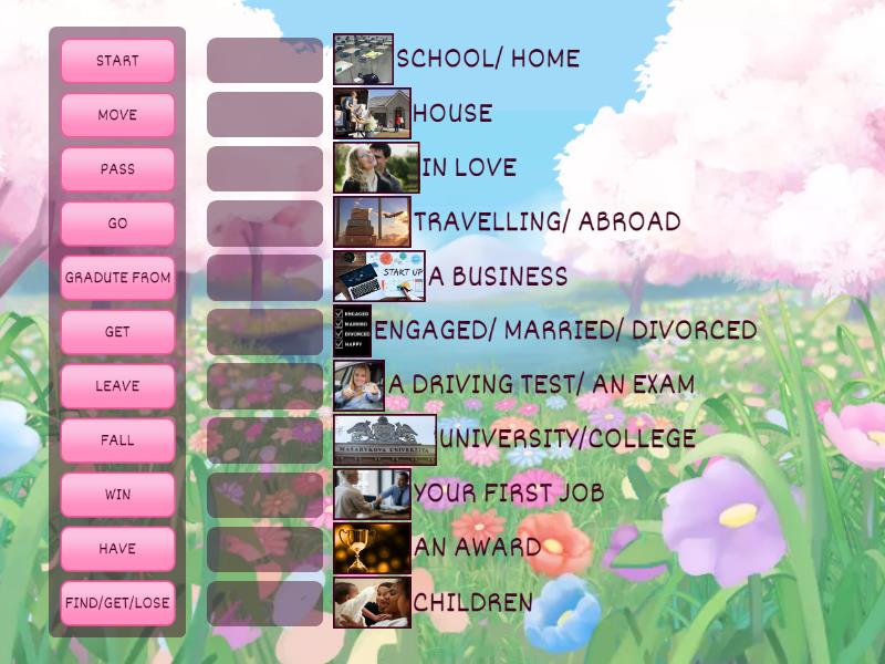 Life Events/// Roadmap 1- B1 - Match up