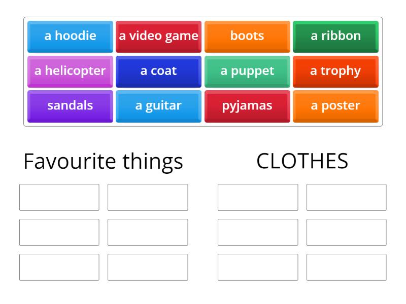 Beehive 2 Unit 4 Vocabulary - Group sort