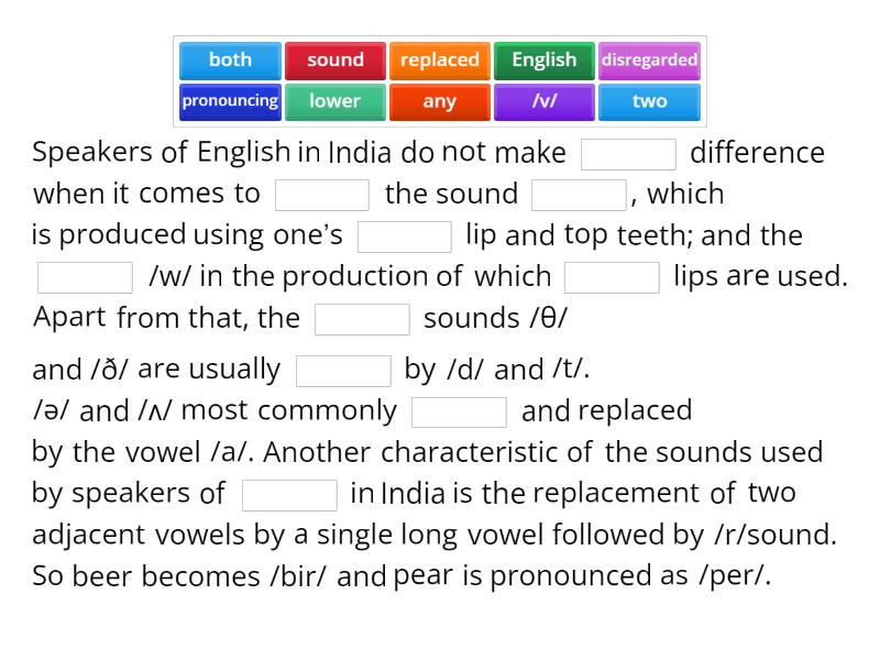 Pronunciation - Complete the sentence