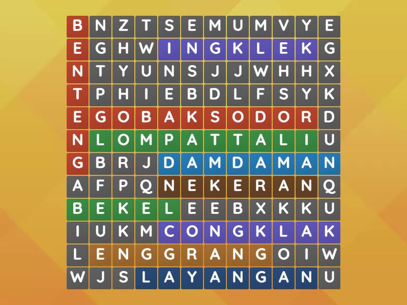 Permainan/Dolanan Tradisional - Wordsearch
