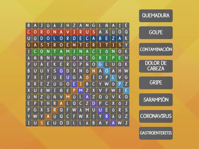 ENFERMEDADES - Sopa de letras