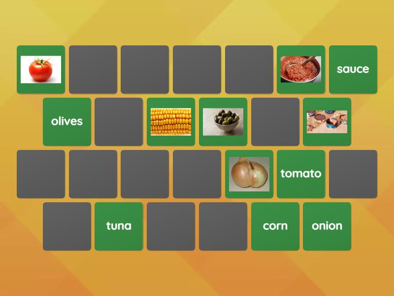 Pizza Words - Matching pairs