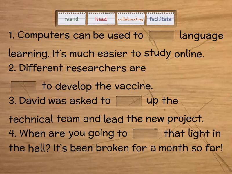 RM B2+, 8A Vocabulary (practice) - Complete the sentence