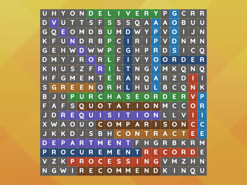 PROCUREMENT WORDS - Wordsearch