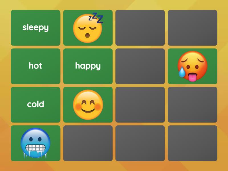 Emoji game - how are you feeling? - Matching pairs