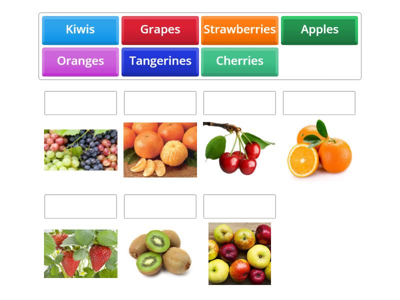 Pair the fruit with it´s name. (Plural names/pictures) - Match up