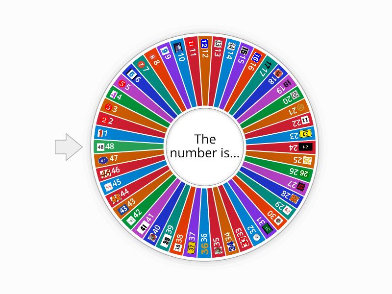 Numbers 1-48 - Spin the wheel