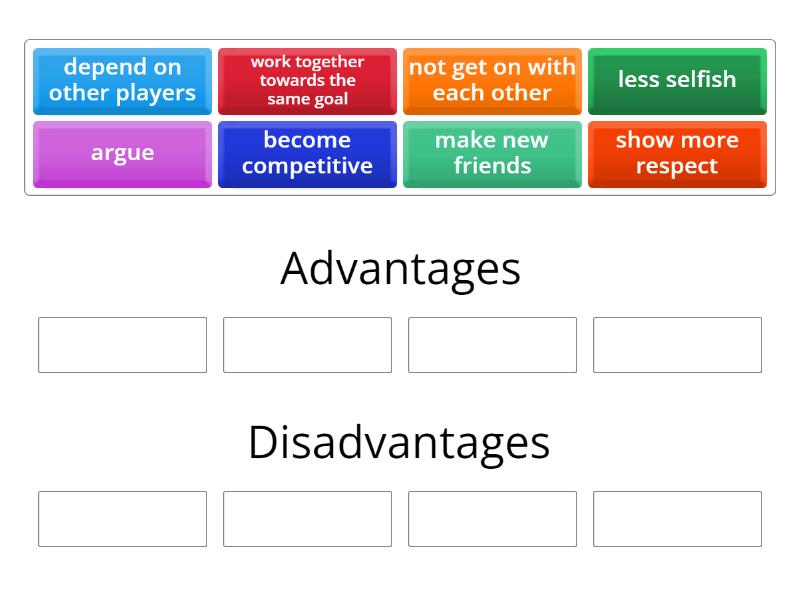Team Sport Advantages and Disadvantages - Group sort