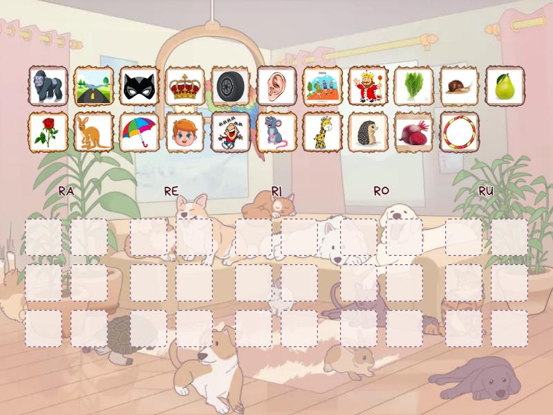 SILABAS CON R - Ordenar por grupo