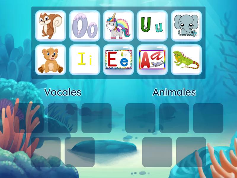 Agrupa las vocales y los animales - Group sort