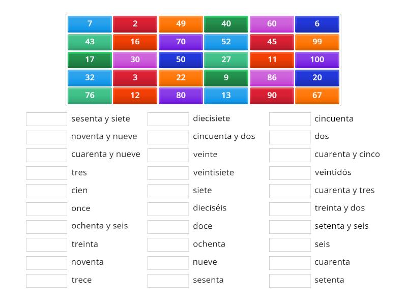 Aprendo los números del 0 al 100 - Apparier