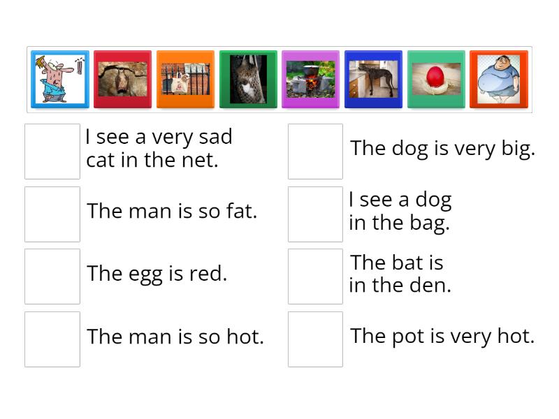 Match the pictures and the sentences - Match up