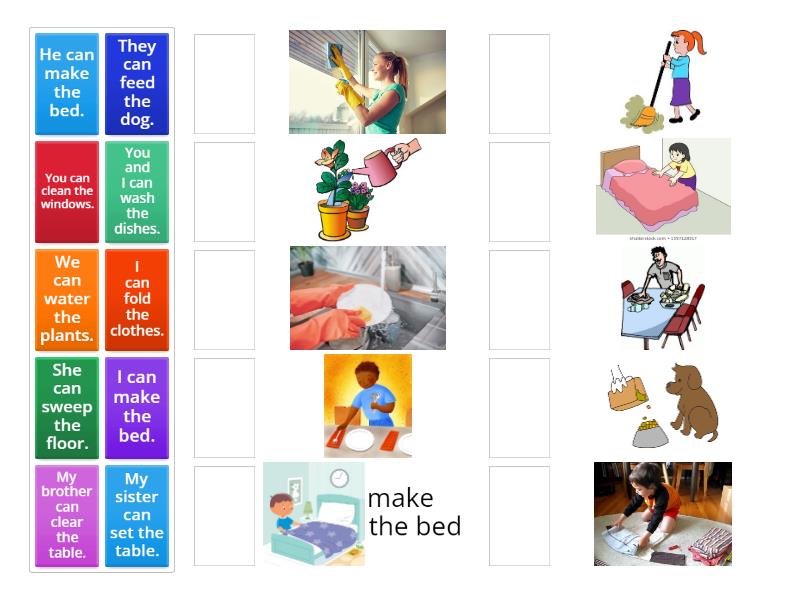 Unit 5 Housework - Une las parejas