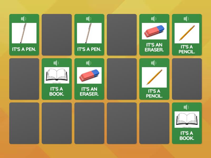 SCHOOL OBJECTS - Parejas