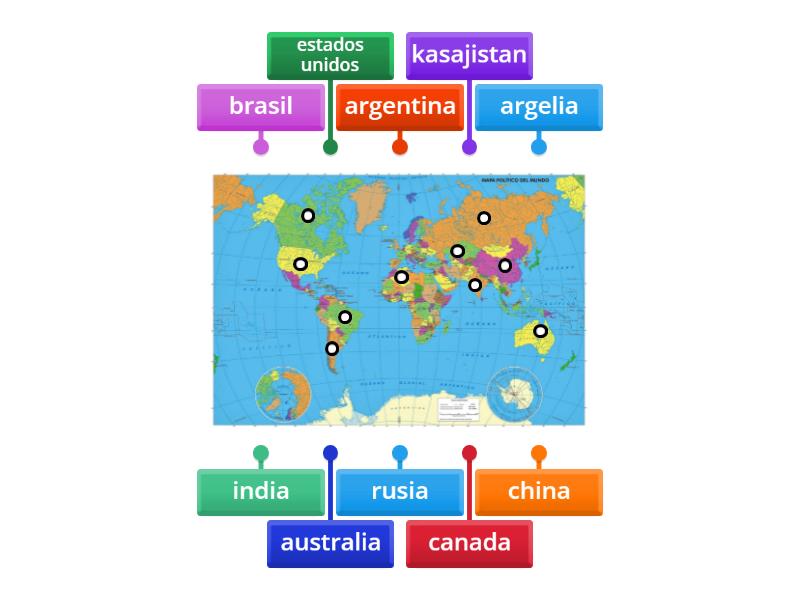 dime los 10 paises mas grandes del mundo - Labelled diagram dime los 10 paises mas grandes del mundo - Labelled diagram