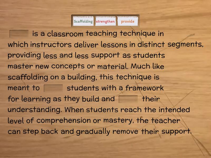 Scaff - Complete the sentence