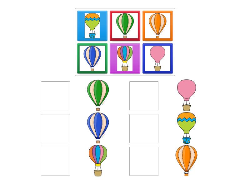 hot air balloon matching - Match up