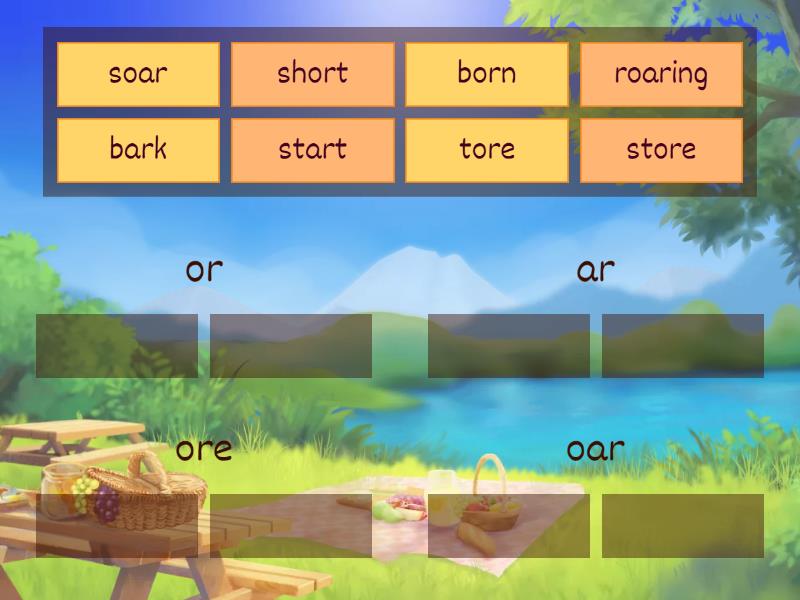 Word Sort (or, oar, or, & ar Words) - Group sort