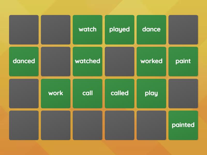 Level 1, Past Simple (Regular and Irregular Verbs) - Matching pairs