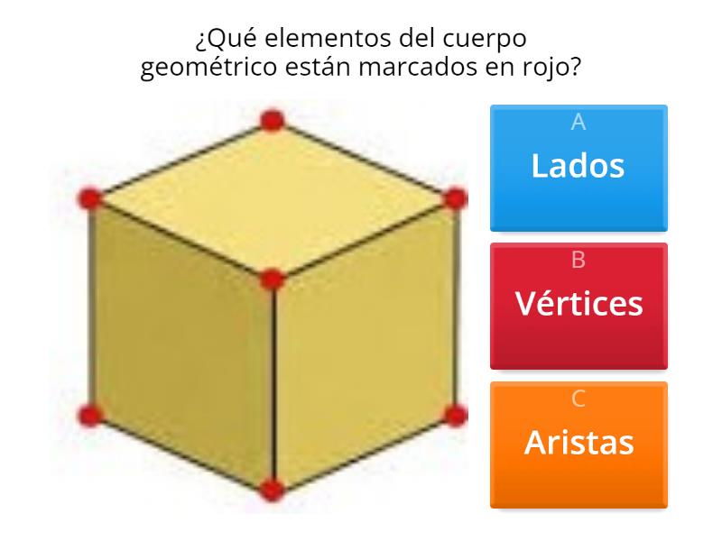 CUERPOS GEOMÉTRICOS (caras, aristas y vertices) 3° - Quiz