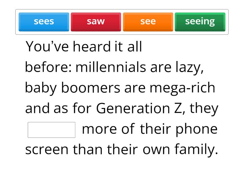 Use Of English (generations BBC) - Complete the sentence