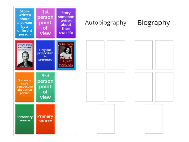 Comparing Biography & Autobiography (SBD 3.14) - Group sort