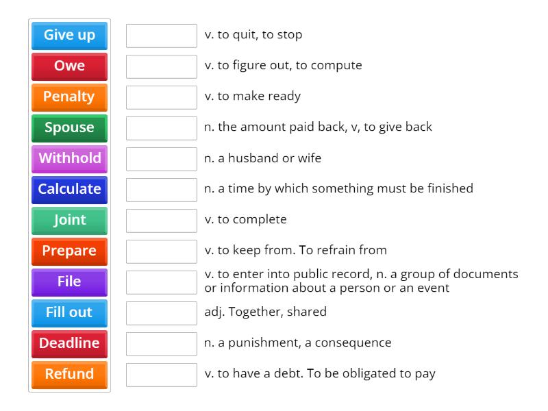 L24: Taxes - Match up
