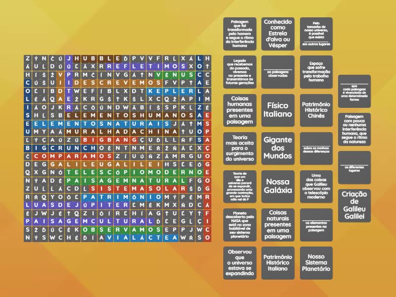 GEOGRAFIA - Wordsearch