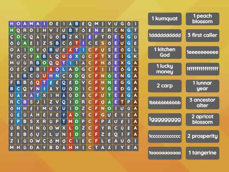 Tet Holiday - Wordsearch