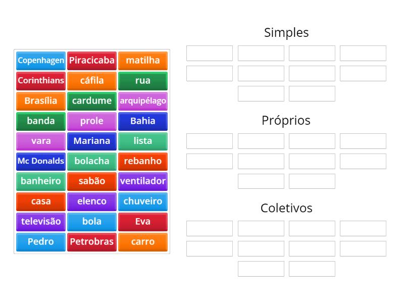 Substantivos - 1 - Group sort