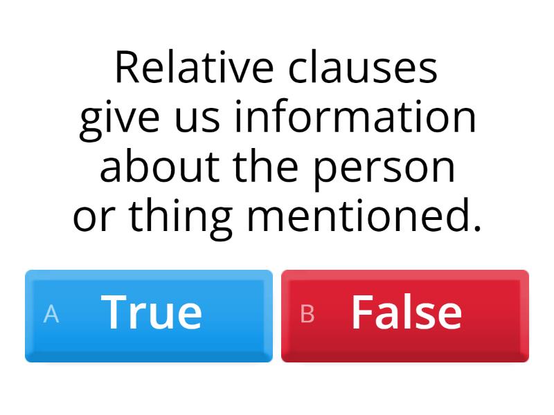 Defining relative clauses - Rules check - Quiz