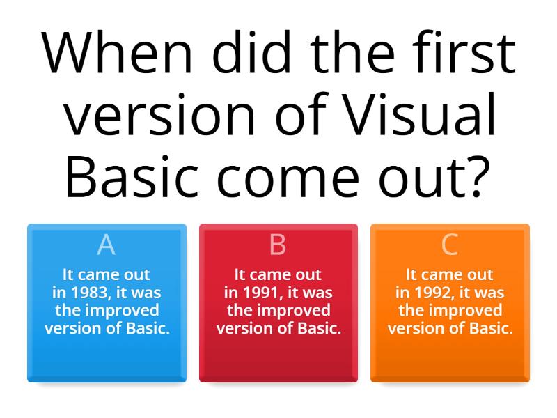 visual basic 1 - Quiz